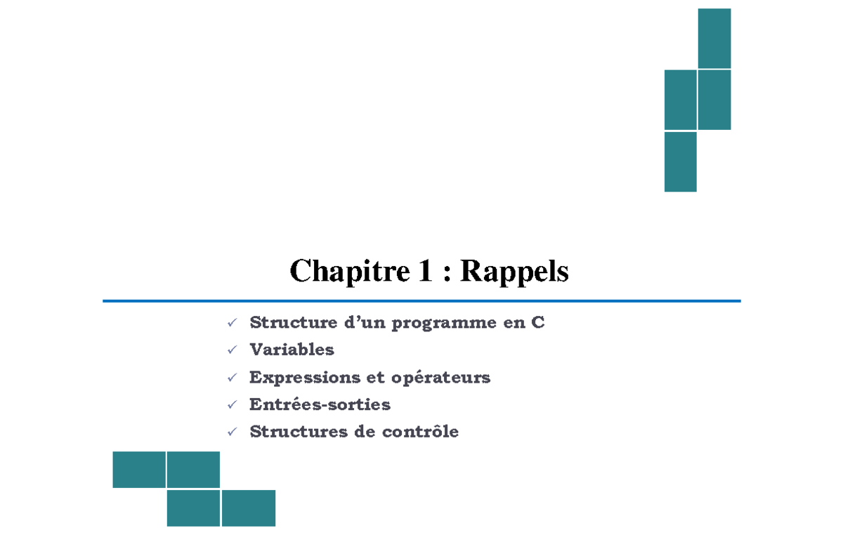 Algorithmmes et programmation C - Structure d’un programme en C ...