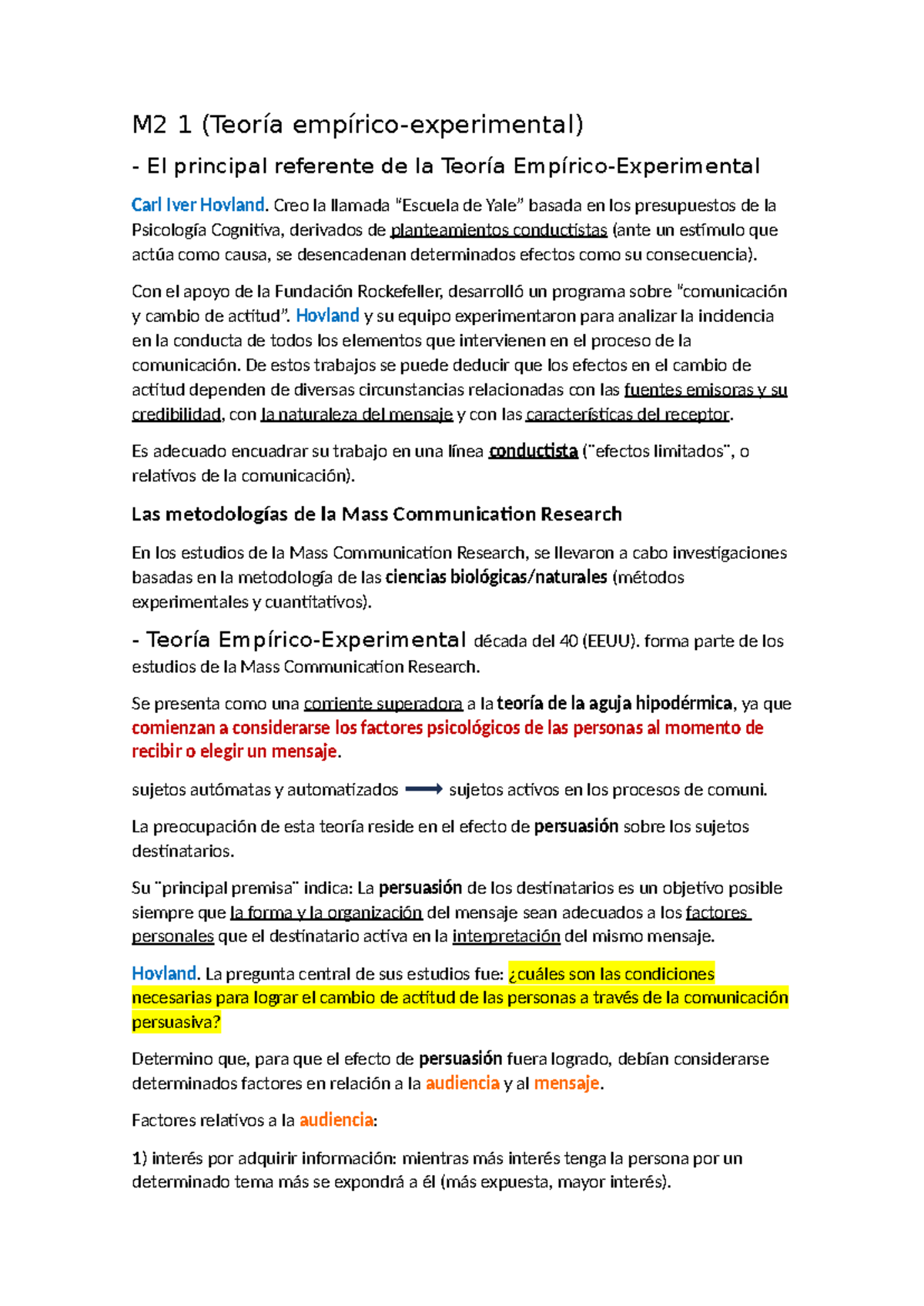 Resumen teoria M2 (final) - M2 1 (Teoría empírico-experimental) - El principal referente de la ...