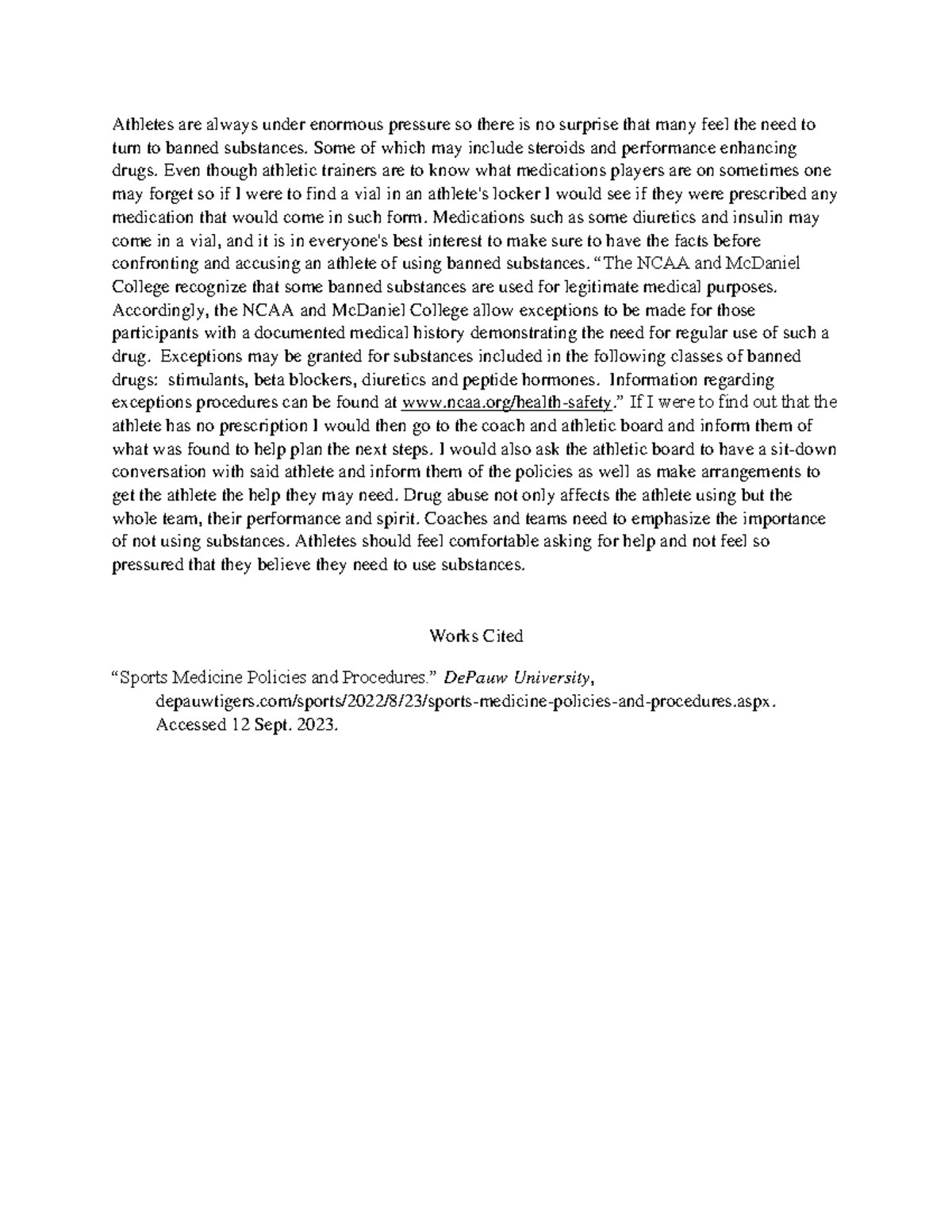 AT Journal 3 - Dr. Megan Lundstrom - Athletes are always under enormous ...