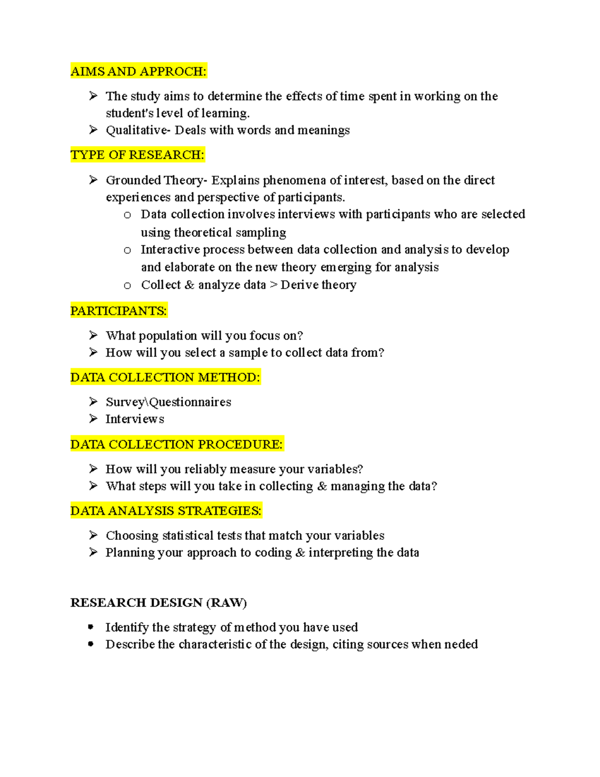 Research-design - another research design - AIMS AND APPROCH: The study ...