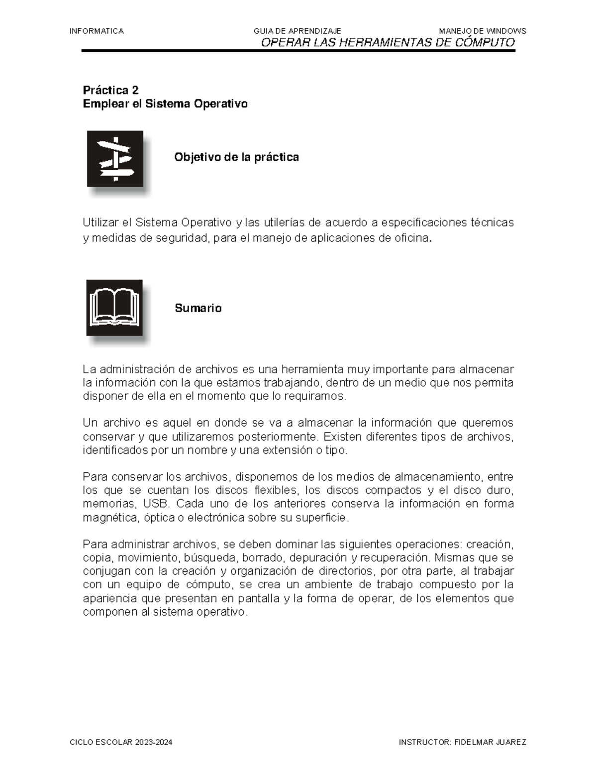 Practica NO. 2 - SDFSDFSDFSDF - OPERAR LAS HERRAMIENTAS DE CÓMPUTO ...