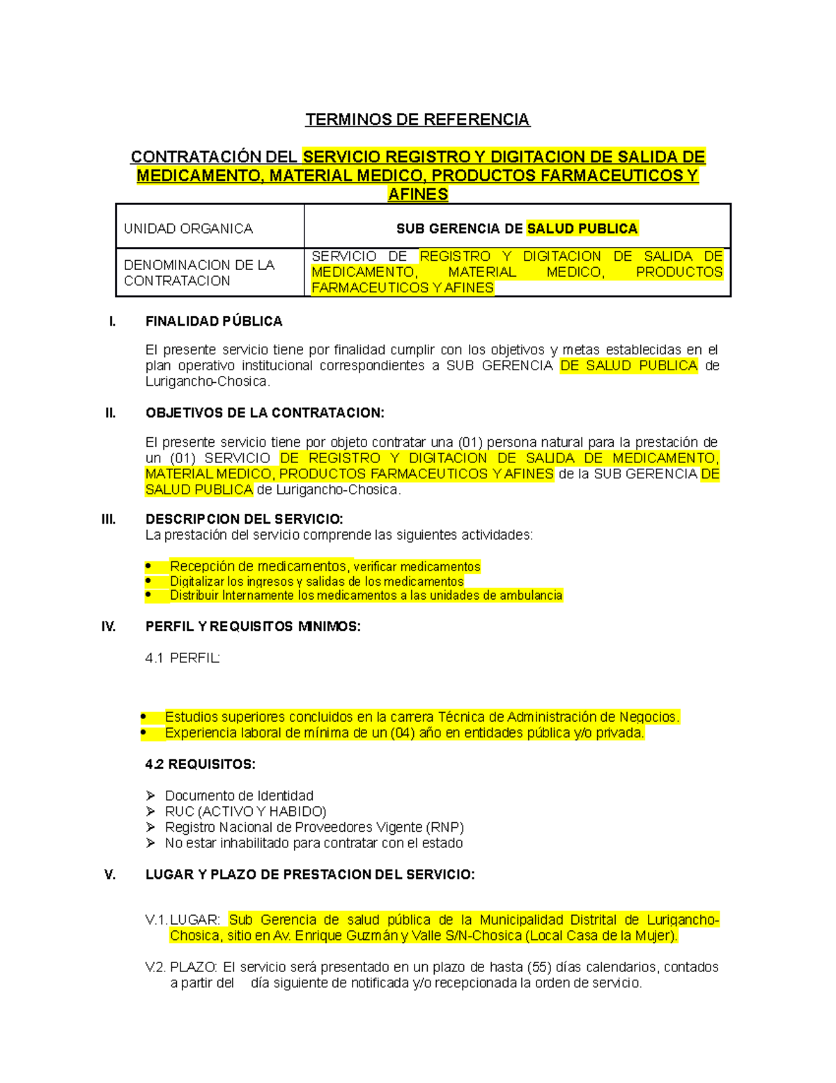 TDR DOS Entregables Setiembre ( Modificada) - TERMINOS DE REFERENCIA ...