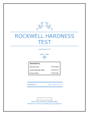 Ceramics lab reoprt - LAB REPORT CERAMICS M ALI MALIK 190301032 UMAIR ...