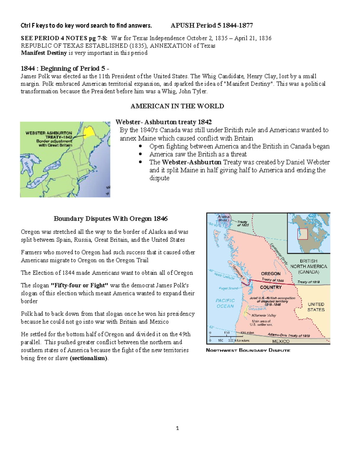 Period 5 Apush Notes - Ctrl F keys to do key word search to find ...