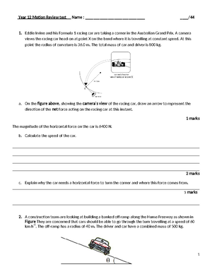 VCE Physics AOS 2 Fields Practice SAC - PH033 – Practice SAC – Chapter 4 1. A group of students ...