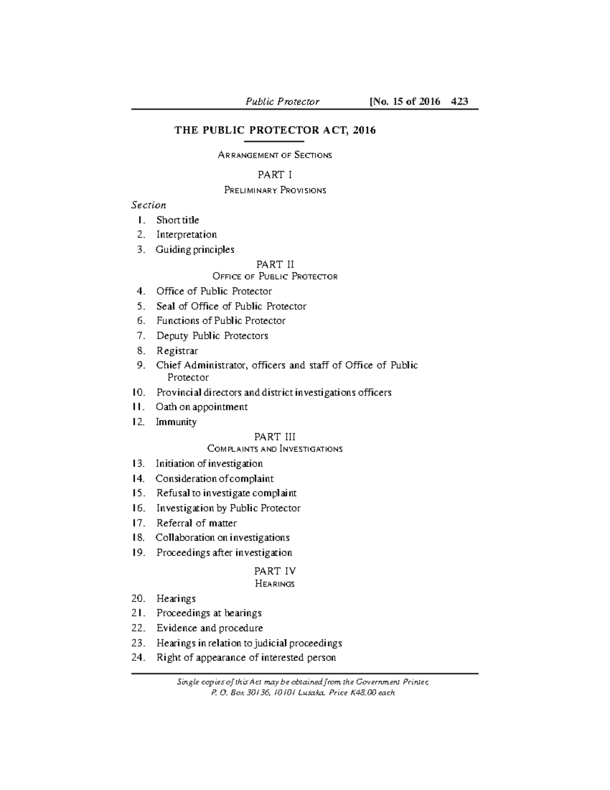 The Public Protector Act No. 15 of 2016 - THE PUBLIC PROTECTOR ACT ...