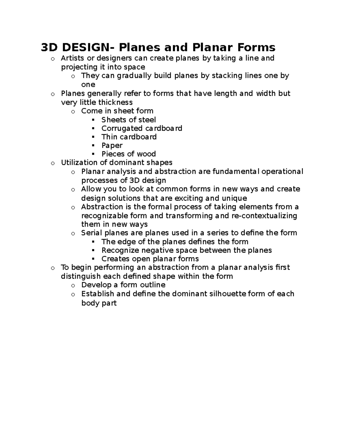 3D Design- Planes and Planar Forms - 3D DESIGN- Planes and Planar Forms ...