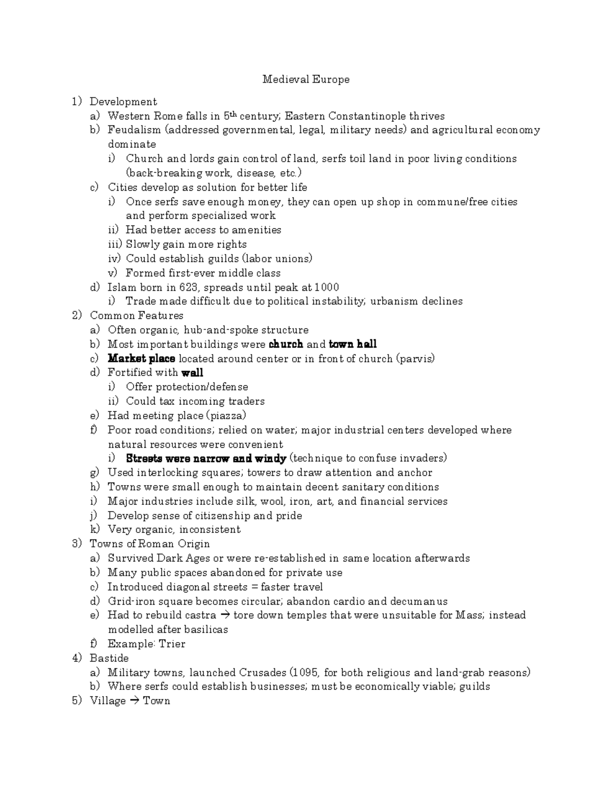Medieval Europe notes - Warning: TT: undefined function: 32 Medieval ...
