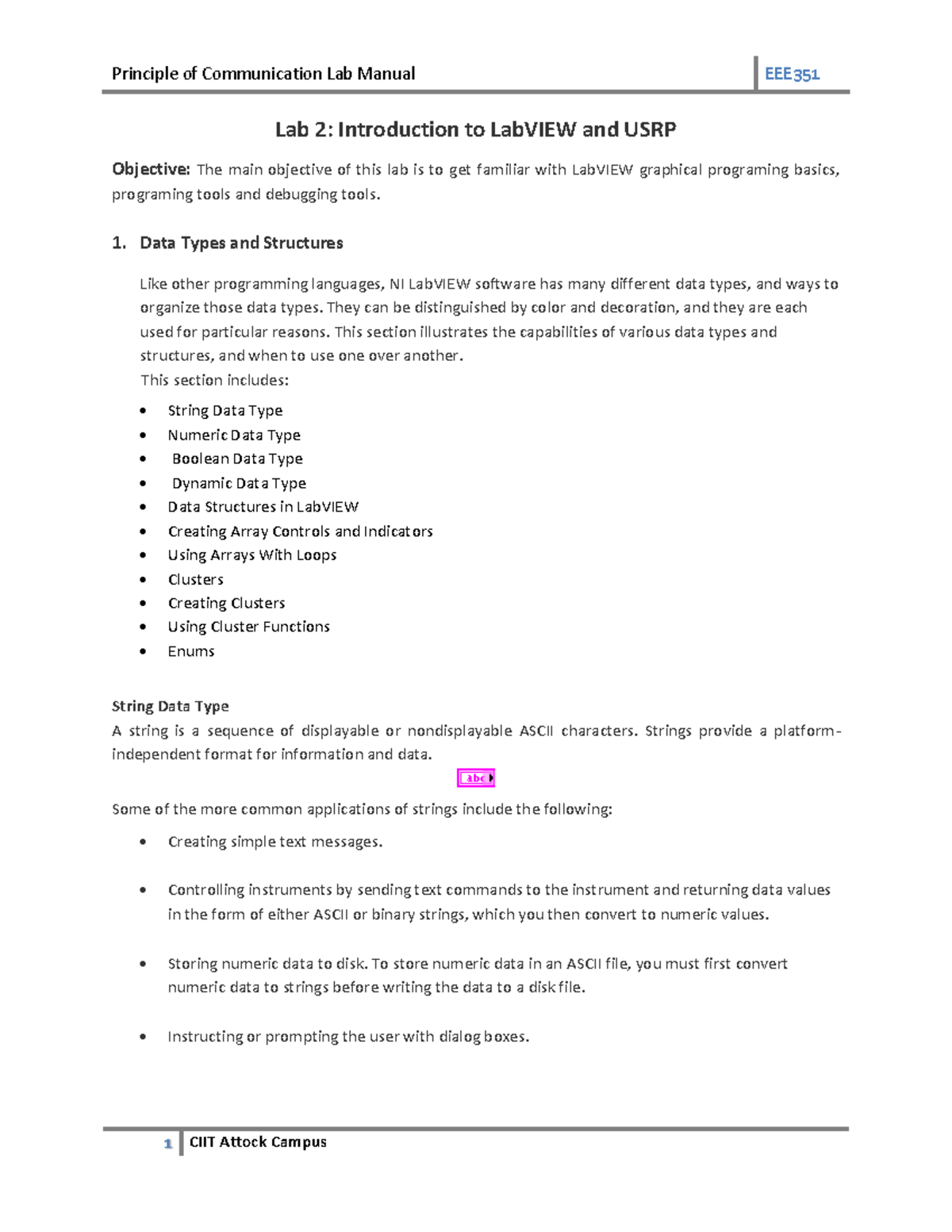 Lab 2 POC Fall19 - mothing - Lab 2: Introduction to LabVIEW and USRP Objective: The main ...