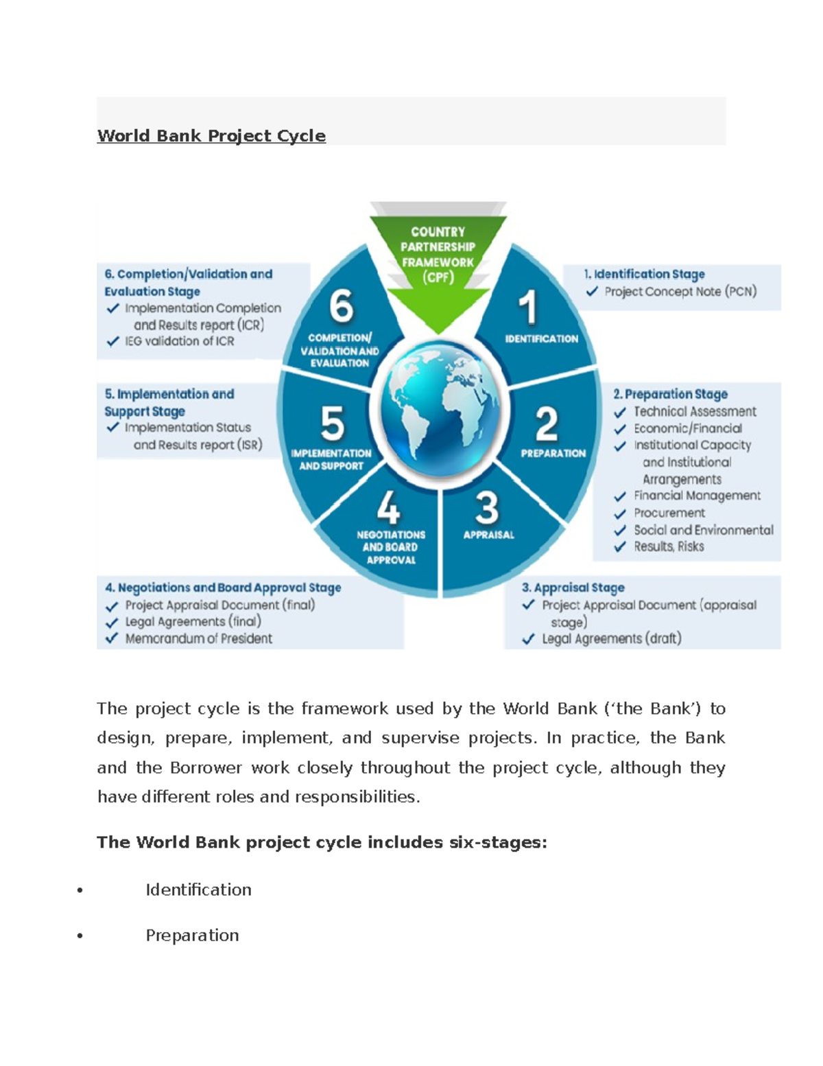 World Bank Project Cycle - In practice, the Bank and the Borrower work ...