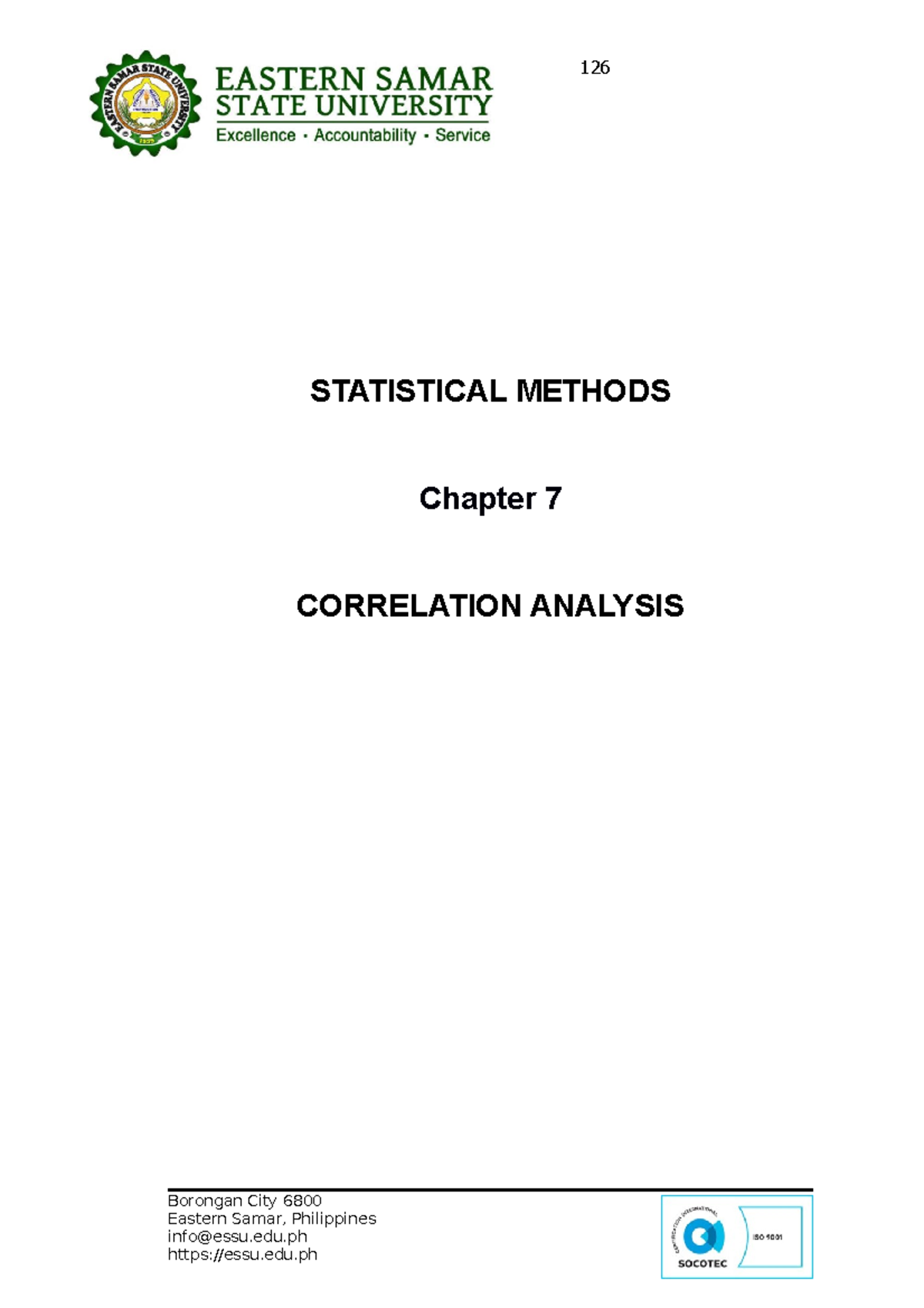 Chapter-7 - For school - STATISTICAL METHODS Chapter 7 CORRELATION ...