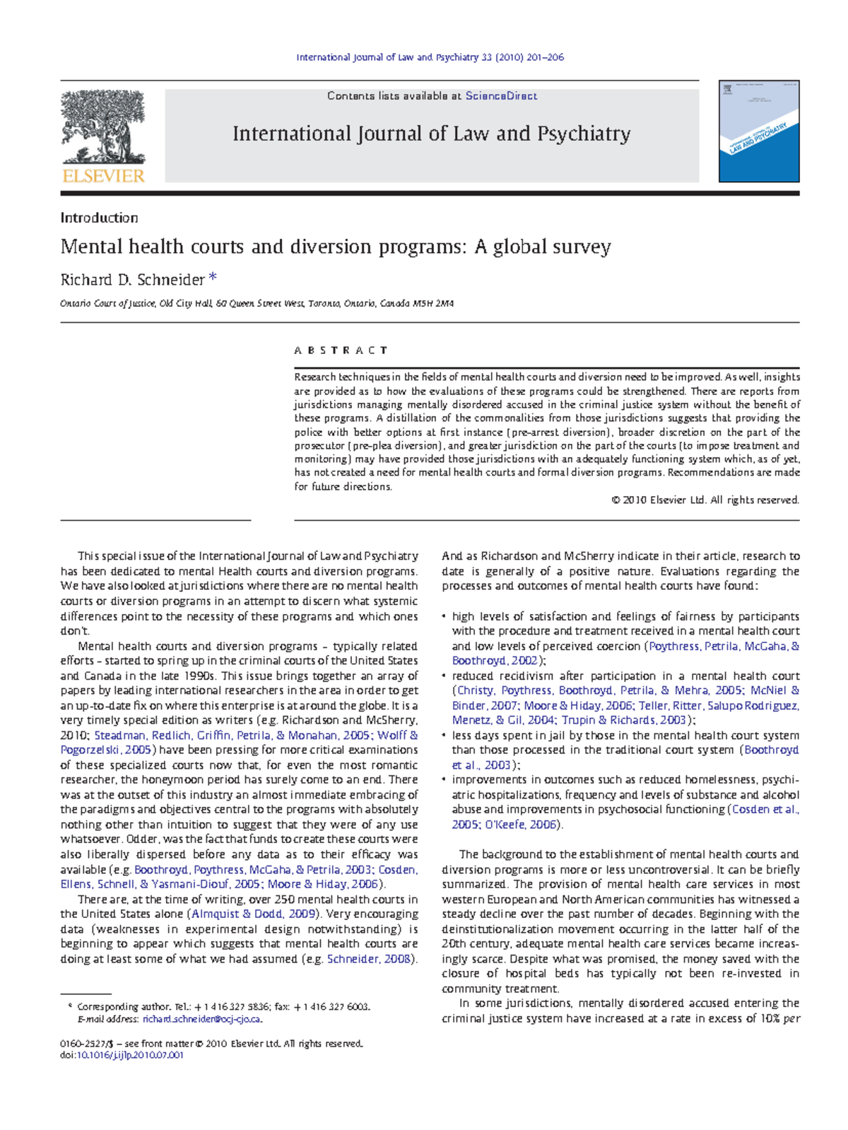 Mental Health Treatment Courts - Introduction Mental health courts and ...