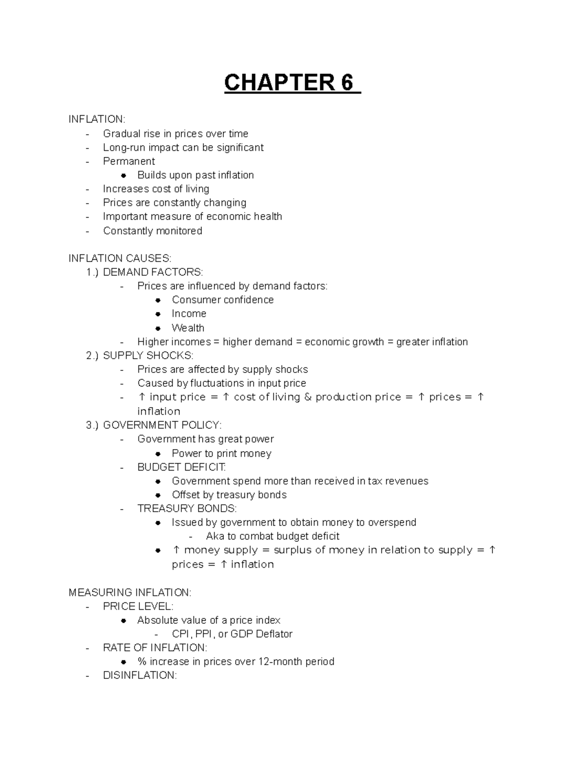 ECON CH6 Measuring Inflation & Unemployment - CHAPTER 6 INFLATION ...