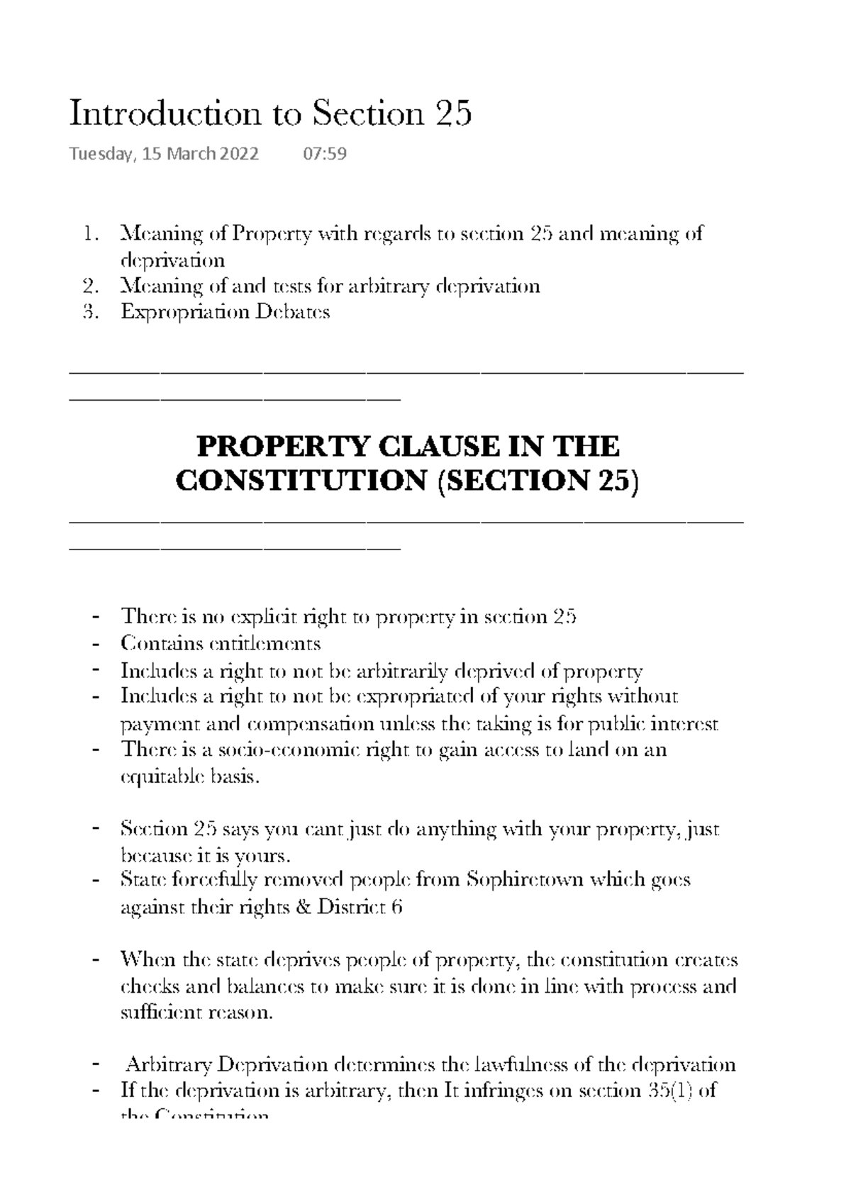 Introduction to Section 25 - Meaning of Property with regards to ...