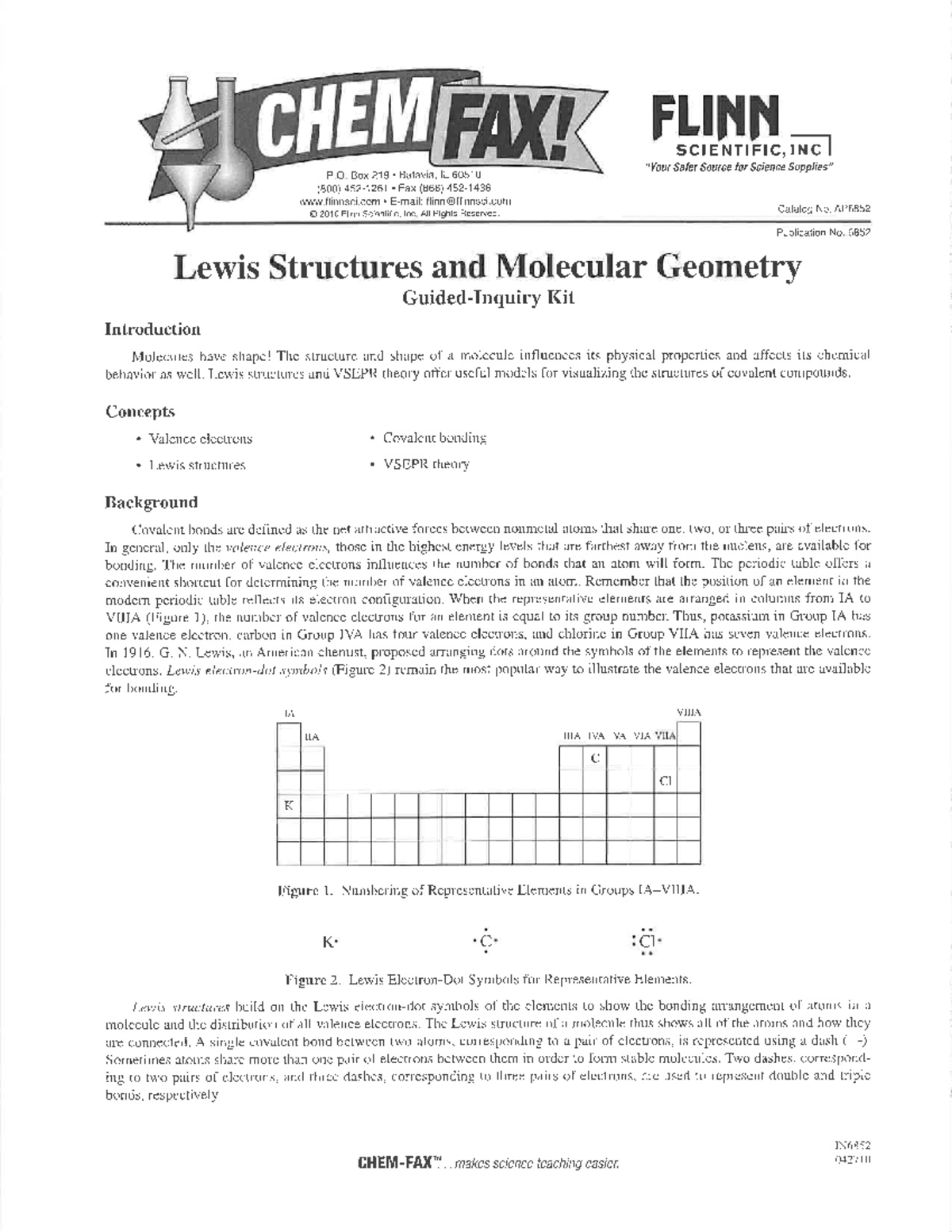 Finn Barry - Lab Flinn Molecular Geometry Student Handout - CHEMFAX ...