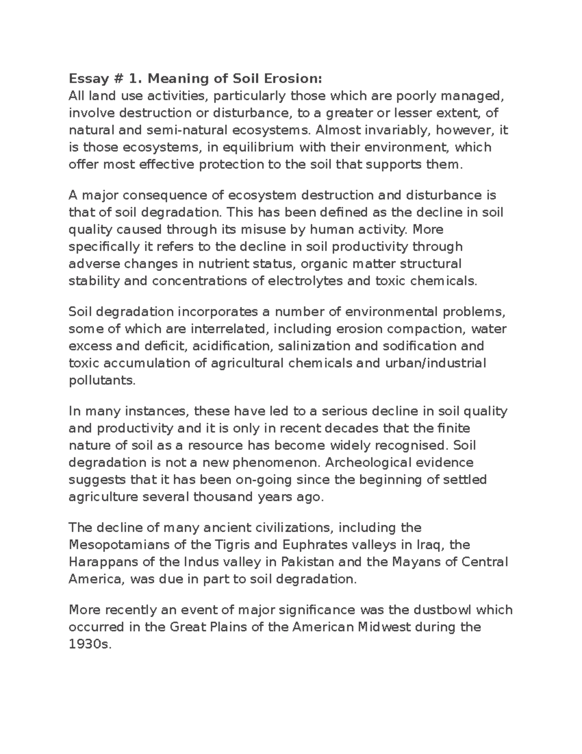 21 - OPEN THE DOCS - Essay # 1. Meaning of Soil Erosion: All land use ...