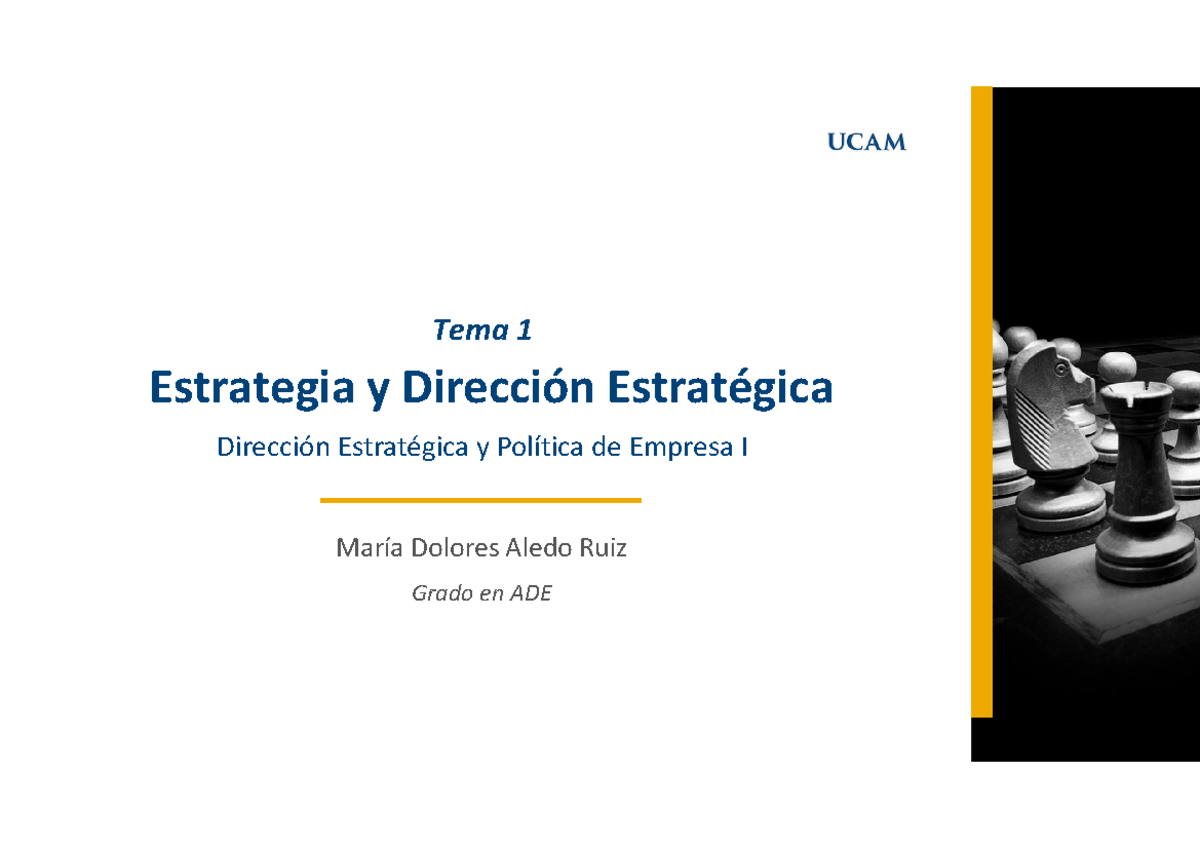 Tema 1 - Estrategia y Dirección Estratégica - Tema 1 Estrategia y Dirección Estratégica ...