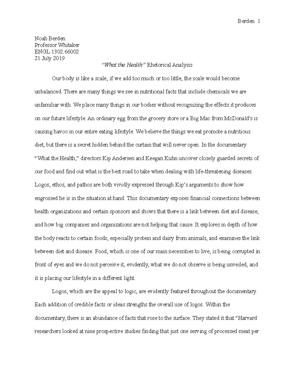 Essay 2 Final Notes Noah Berden Professor Whitaker ENGL 1302 21 essay-2-final-notes-noah-berden-professor-whitaker-engl-1302-21