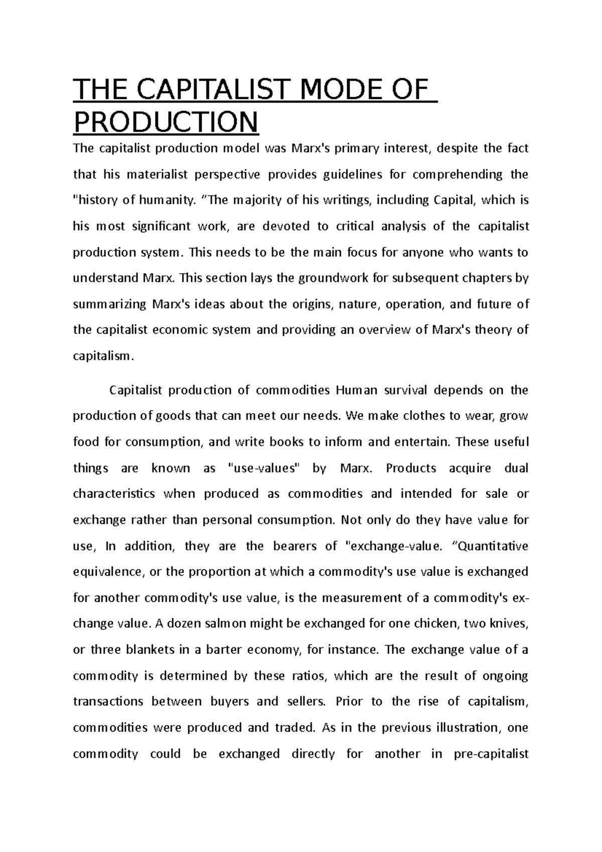 THE Capitalist MODE OF Production - THE CAPITALIST MODE OF PRODUCTION ...