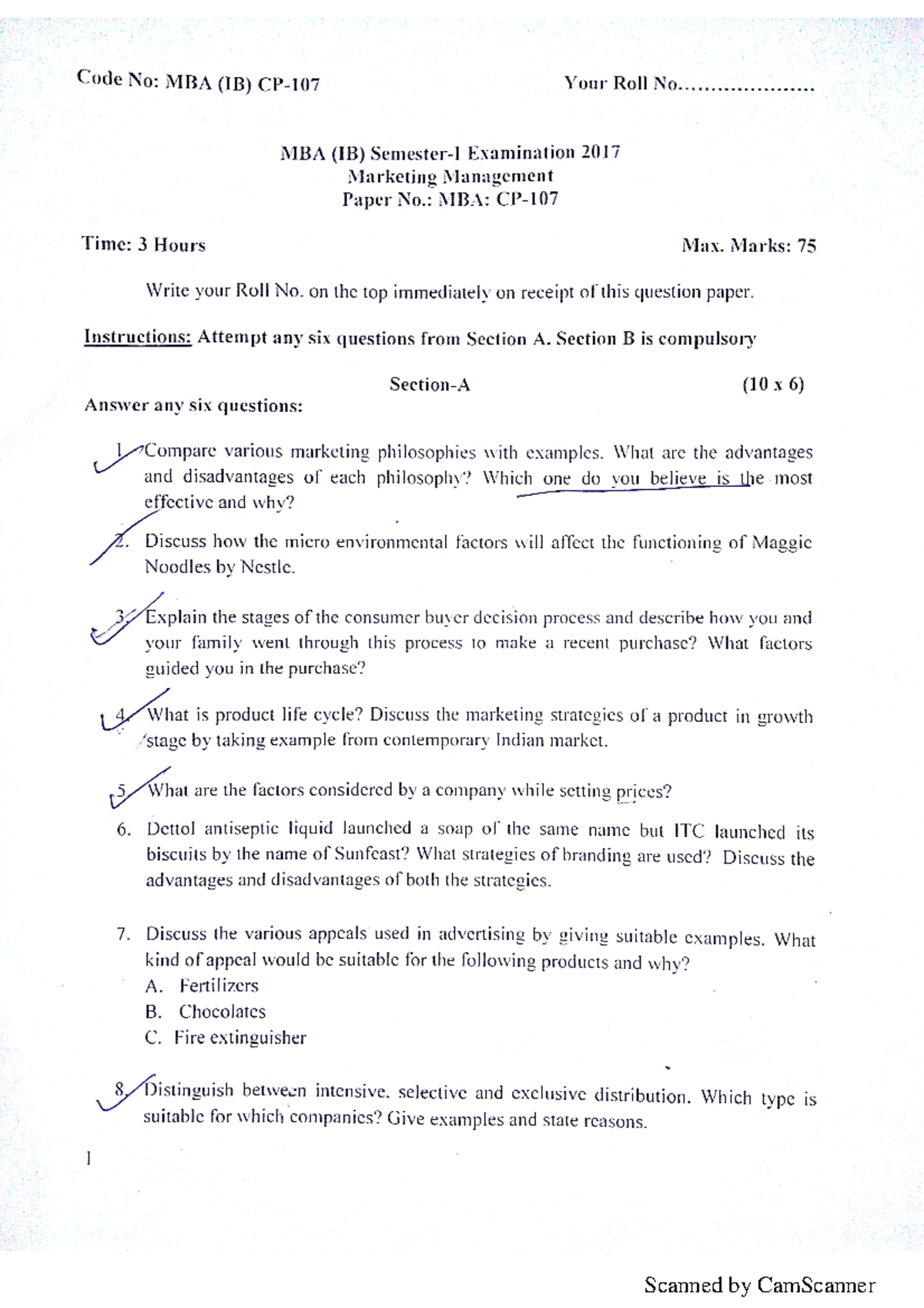 Exam December 2017, questions - Mba - Scanned by CamScanner Scanned by ...