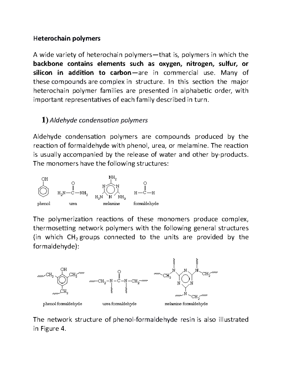 Heterochain polymers - Chemistry - Heterochain polymers A wide variety ...