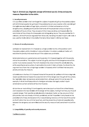 Lesson 6 - Lecture notes 6 - Unit 6. Criminal Law. The functions of ...