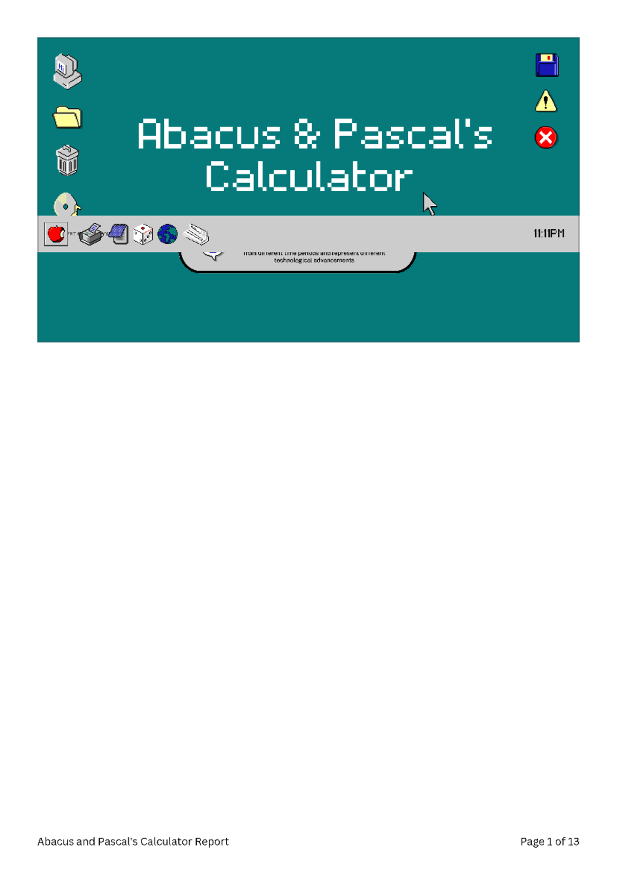 Abacus and Pascal's Calculator Report - Abacus Calculator ET 11:11PM ...