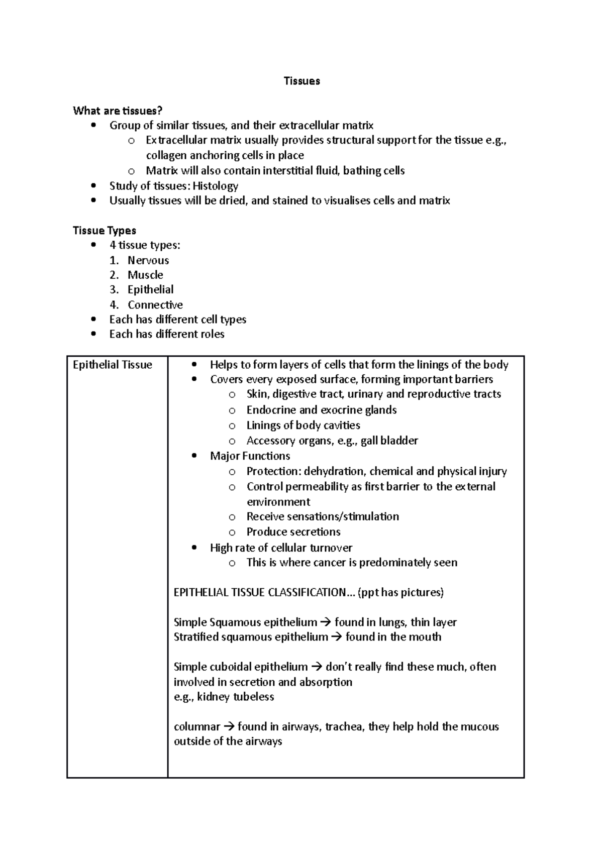 Tissues[ 62] - human body 2 - Tissues What are tissues? Group of ...