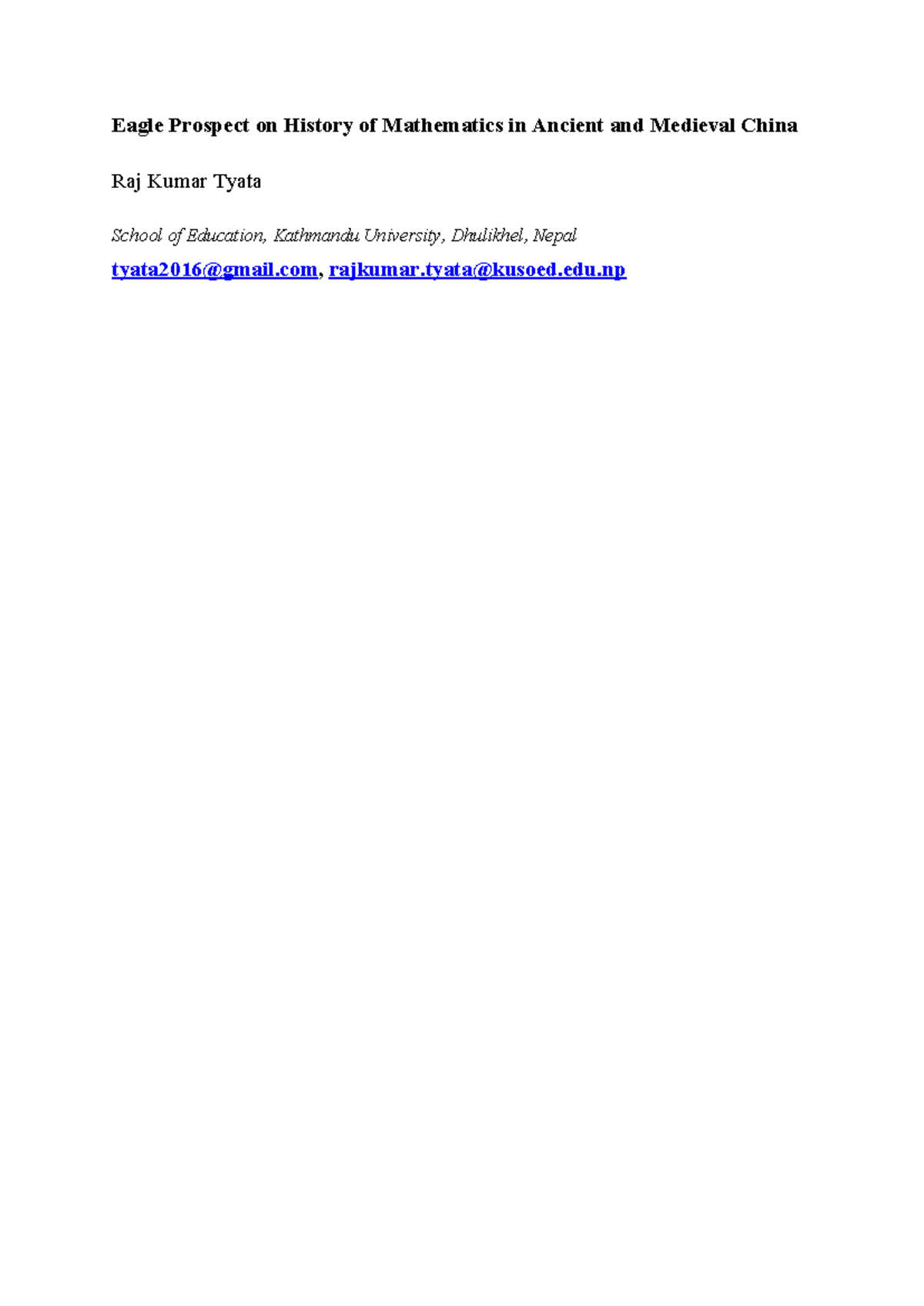 History of chinese mathematics - Eagle Prospect on History of ...
