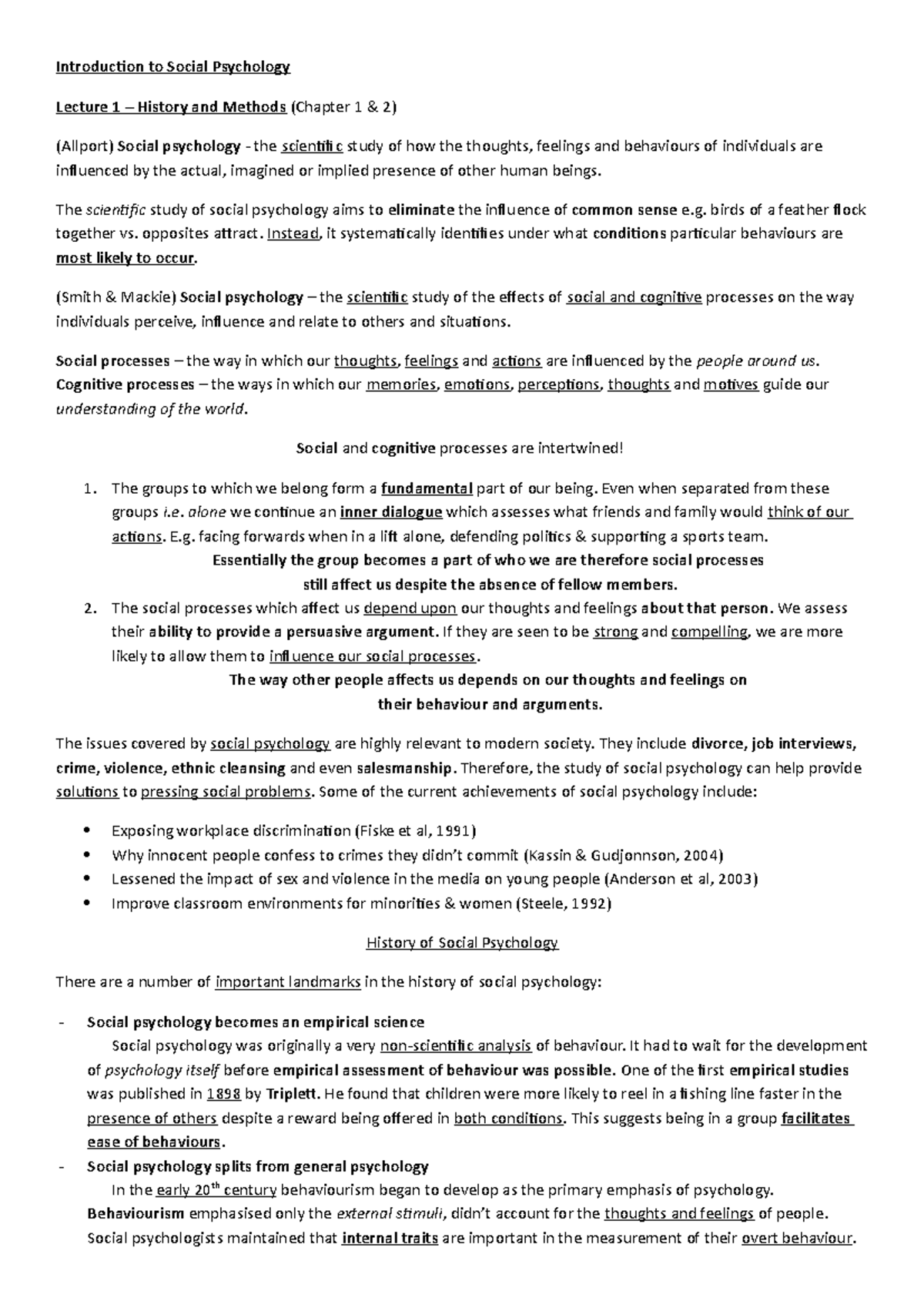 Lecture 1 - History and Methods - The scientific study of social ...