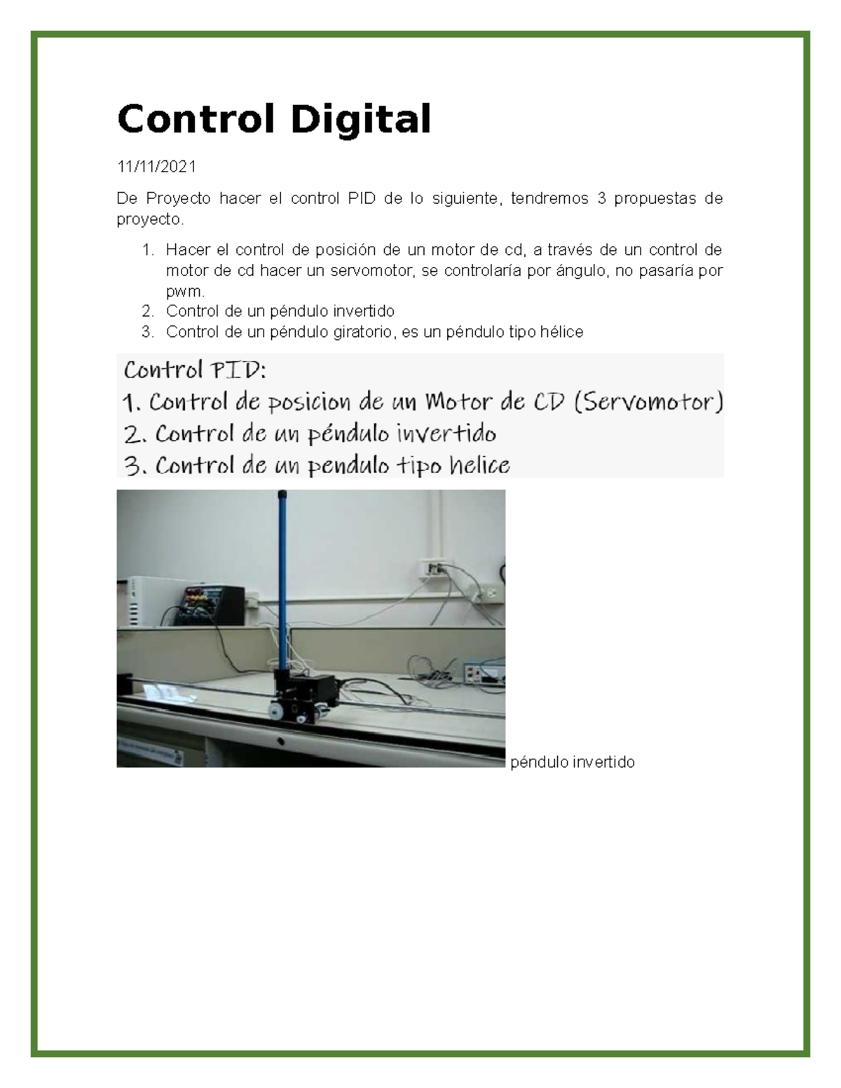 Control Digital #8. Explicación Proyecto Final - Control Digital 11/11 ...