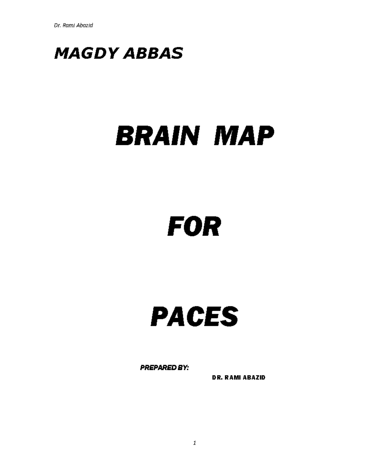 Brain map paces Dr . Magdy Abbas - MAGDY ABBAS BRAIN MAP FOR PACES ...