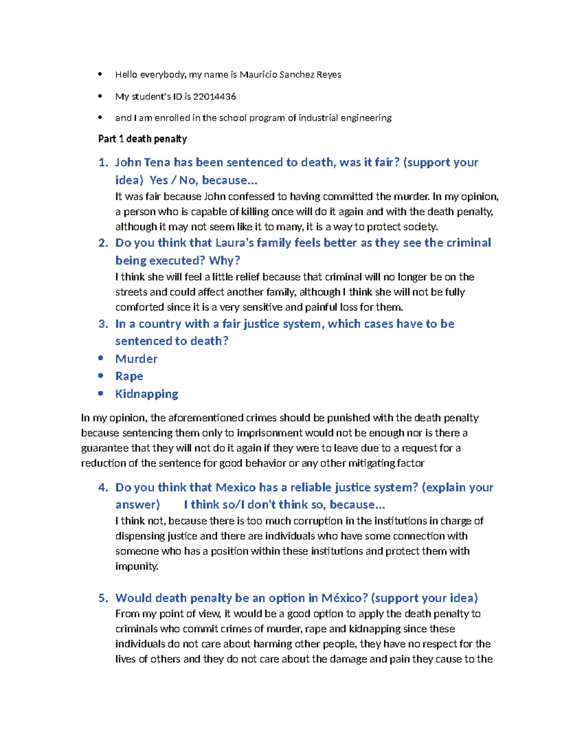 Assignment 6 - Entregable - Hello everybody, my name is Mauricio ...