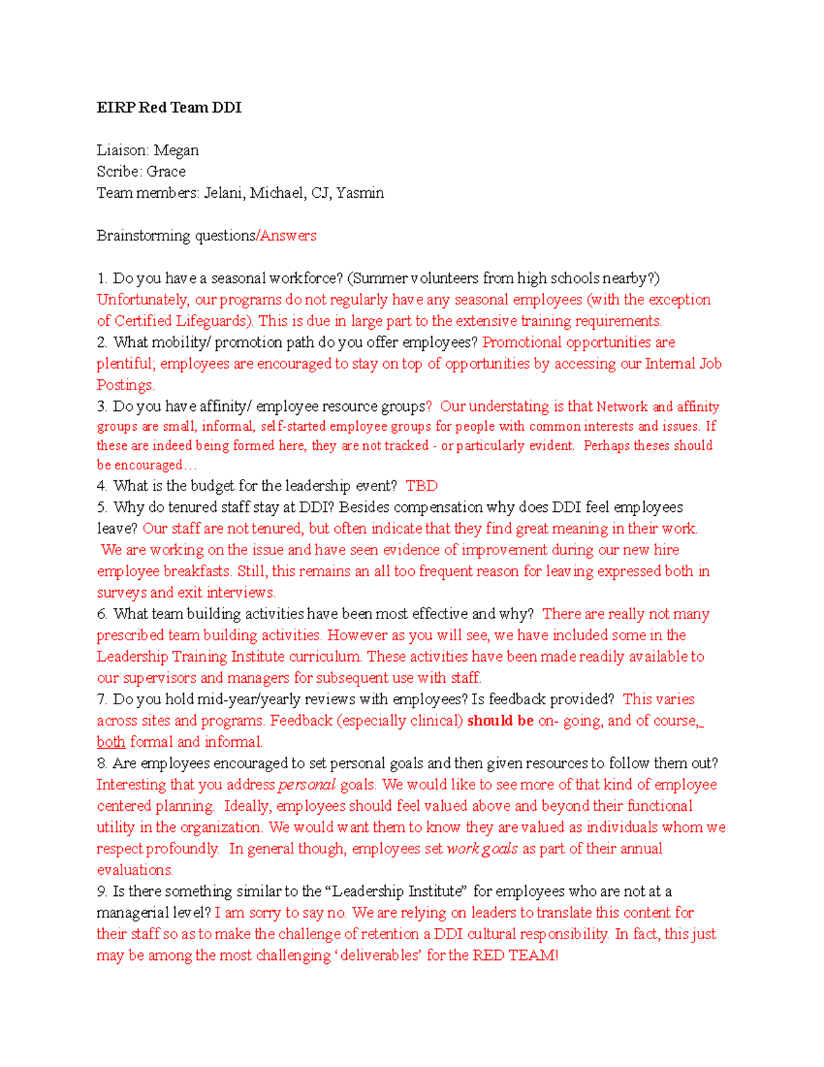 Questions and Notes for DDI - EIRP Red Team DDI Liaison: Megan Scribe ...