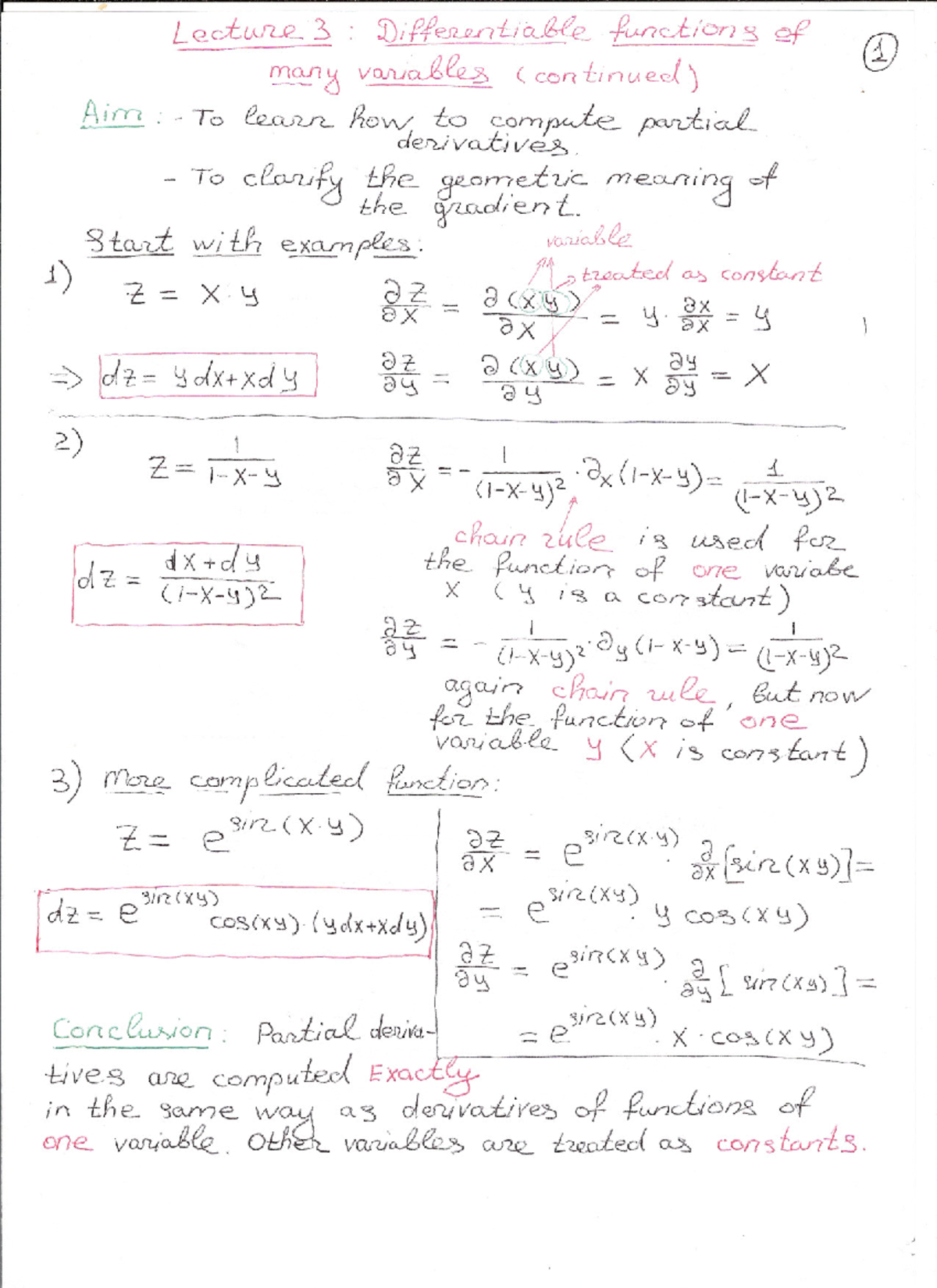 MAT1005 2011-2012 Lecture 3&4 - Differentiable functions of many ...