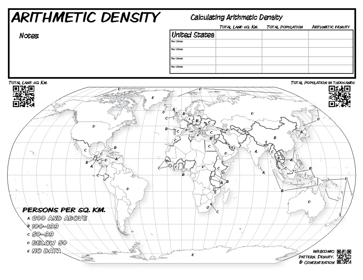 Free Mapping Calculating Density Blank Map Coloring Book Series-1 ...