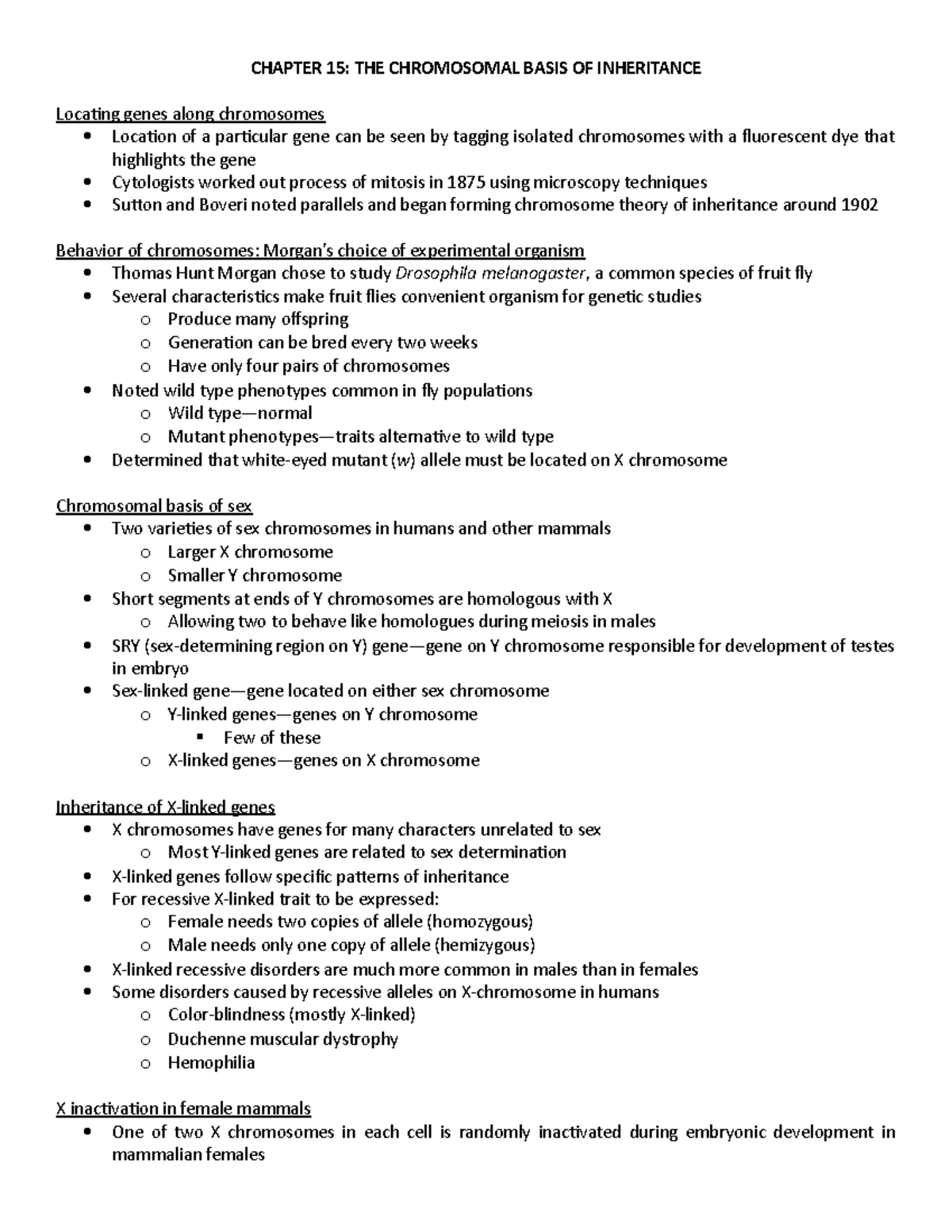 2 Biology 2016-2-29 chapter 15 chromosomal basis of inheritance notes ...