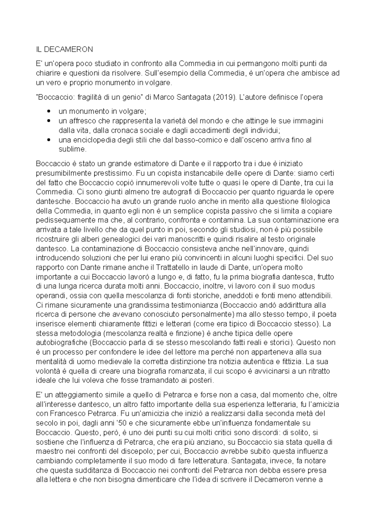 Introduzione al Decameron - IL DECAMERON E’ un’opera poco studiato in ...