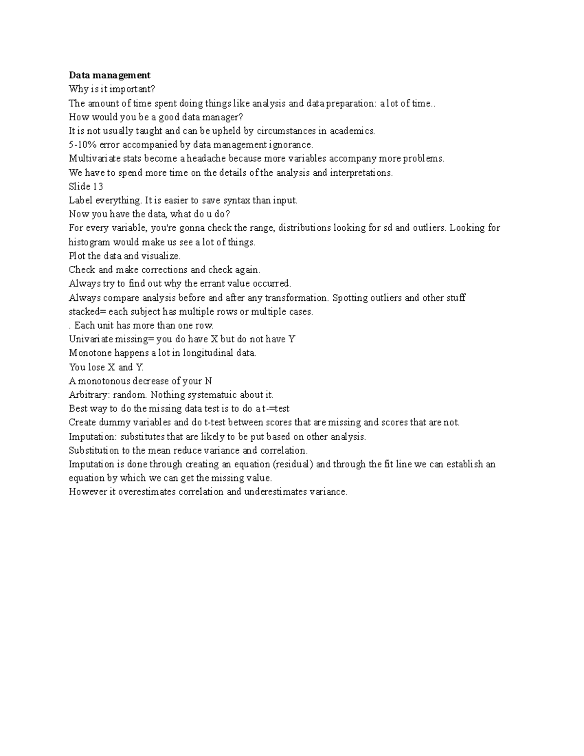 302 Week 3 Lecture Notes All You Need To Know Data Management Why 9473