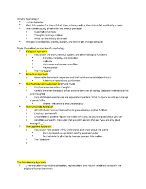 Chapter 10 Notes - Motivation and Emotion - PSYCHOLOGY: CHAPTER 10 ...