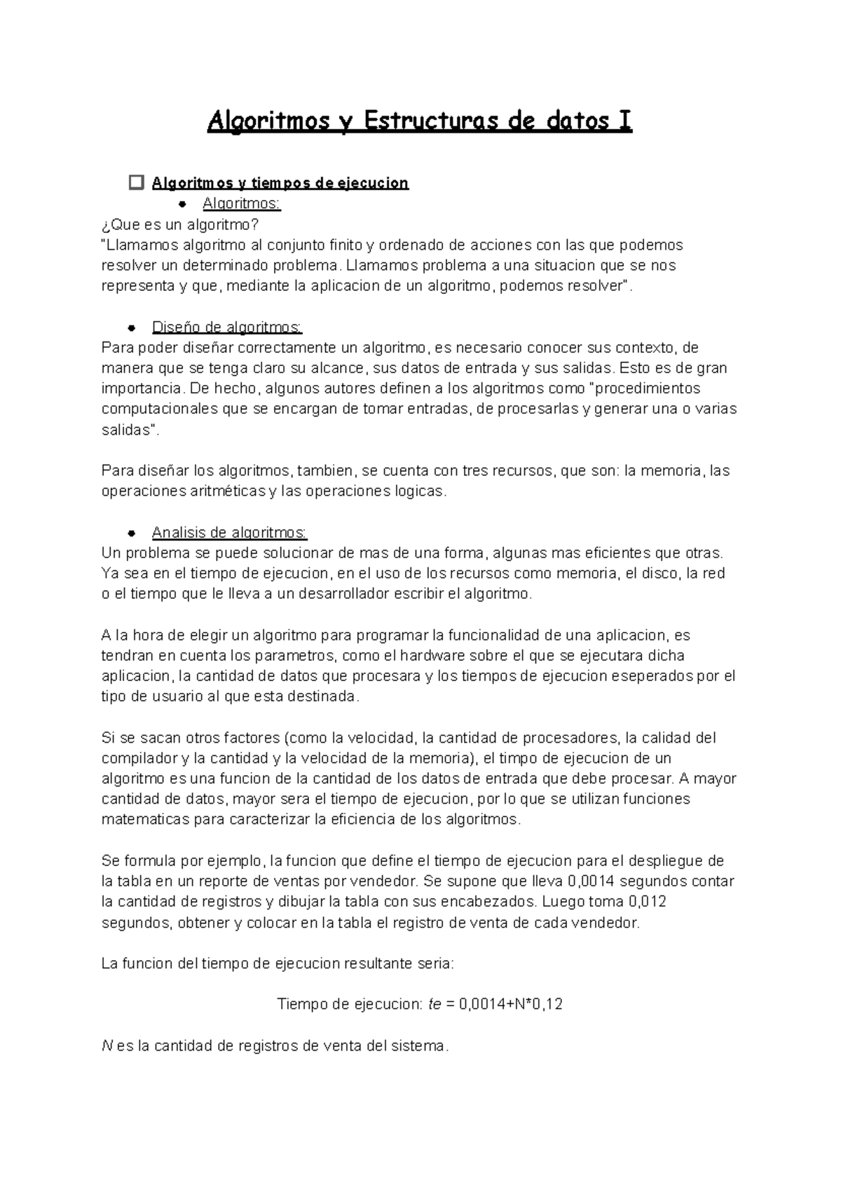 Algoritmos Y Estructuras De Datos I Algoritmos Y Estructuras De Datos I Algoritmos Y Tiempos
