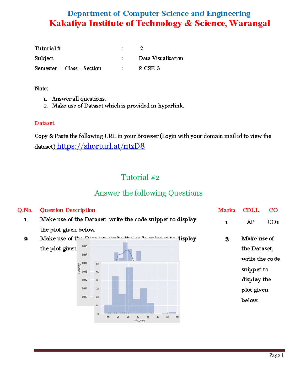 T2 DV - DATA VISUALIZATION - Department of Computer Science and Engineering Kakatiya Institute ...