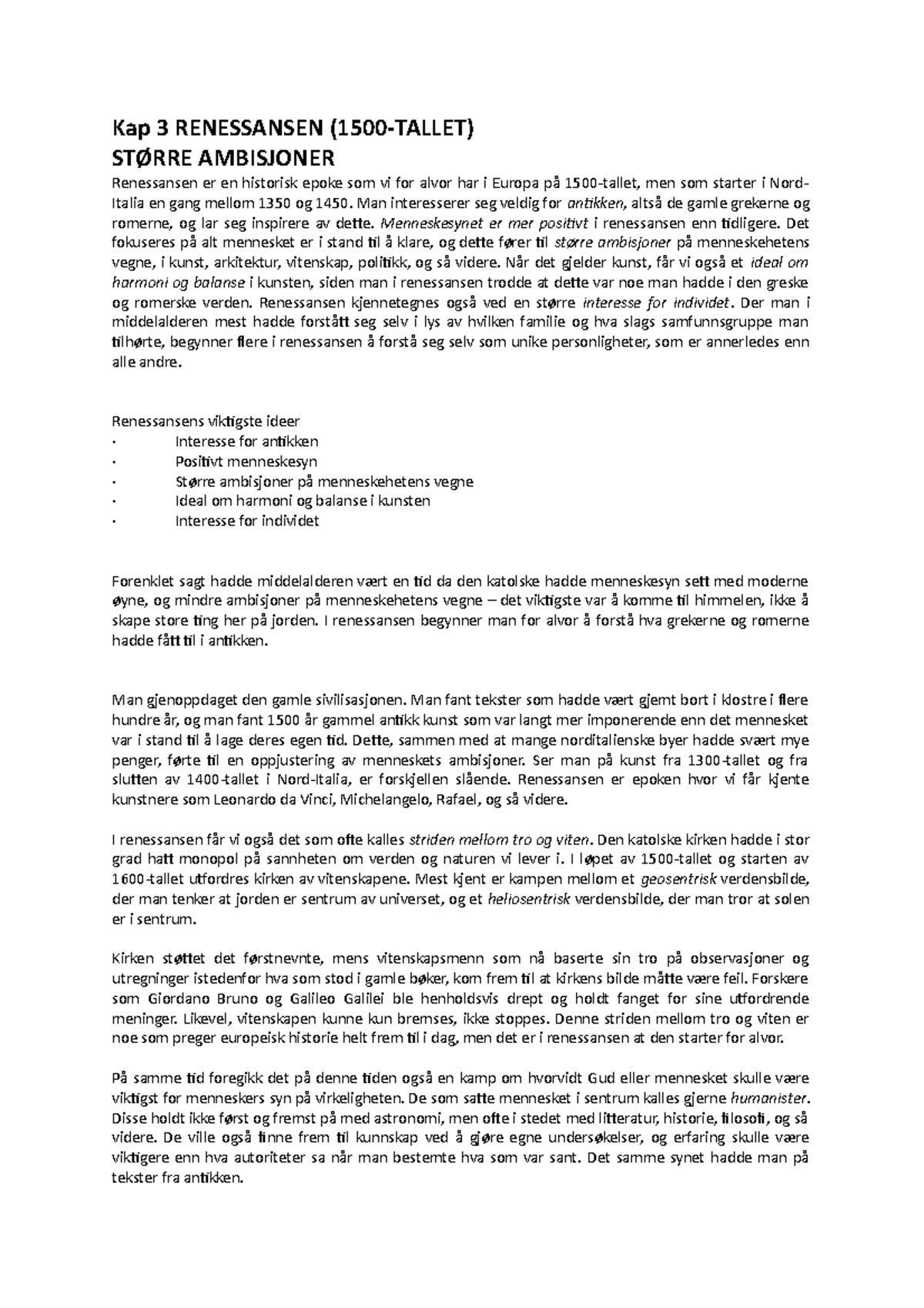 Kap 3 Renessansen - Norsk litteraturhistorie - Kap 3 RENESSANSEN (1500 ...
