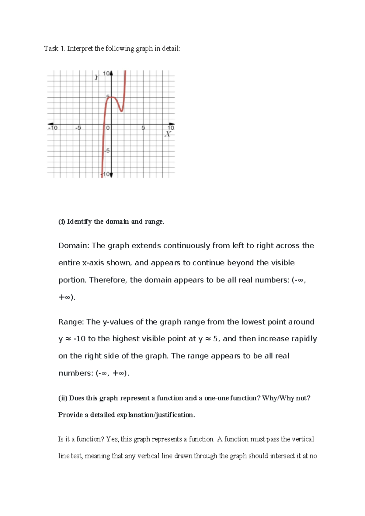 Math 1 - Math assignment unit 1 for university of the people. Math 1201 - Task 1. Interpret the ...
