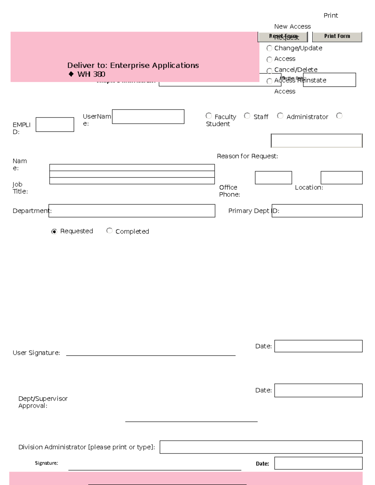 Request user id sa - Discussion - Campus E-Mail Address: Effective Date ...