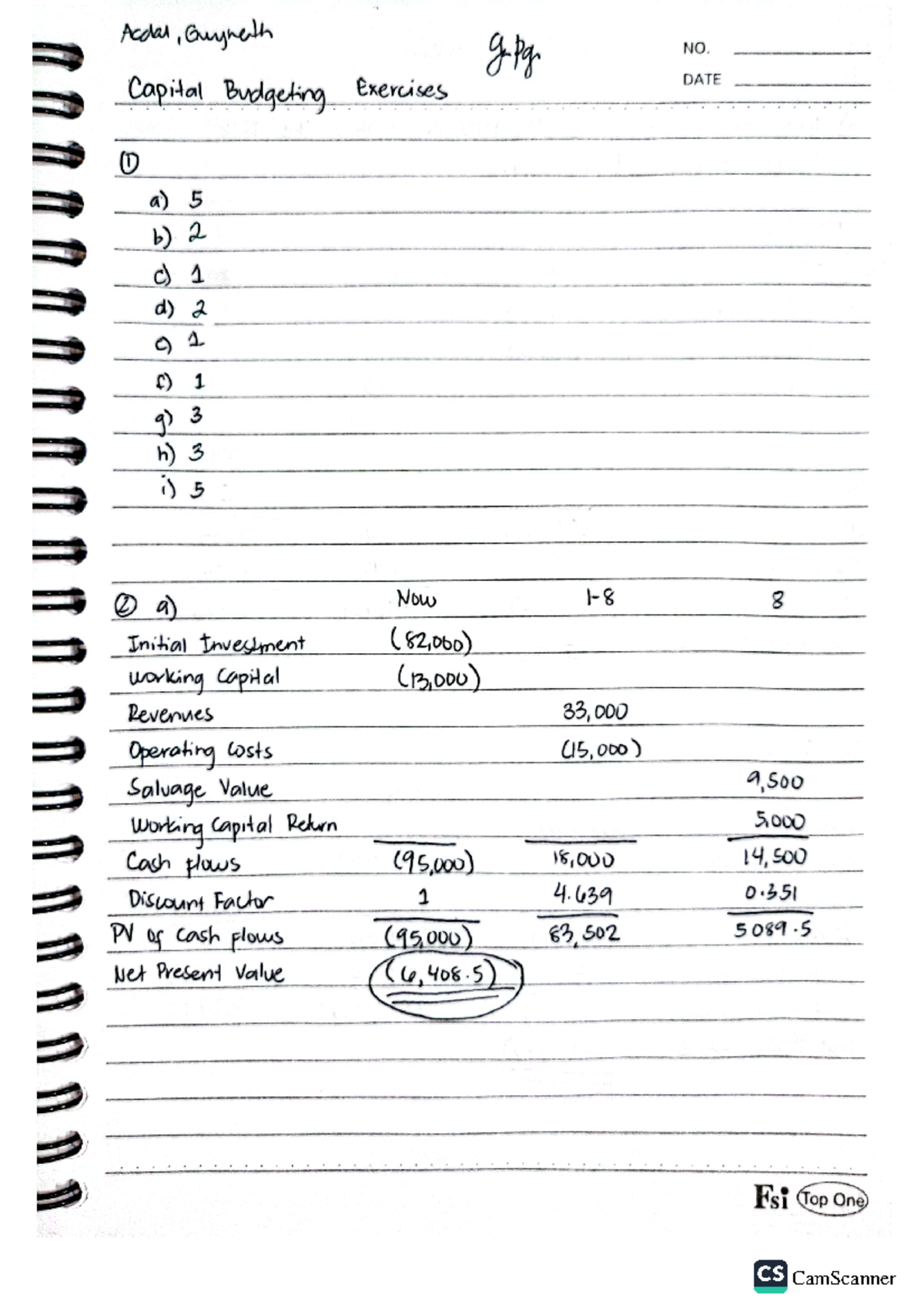 Capital Budgeting Exercises 2 - Accounting - Studocu