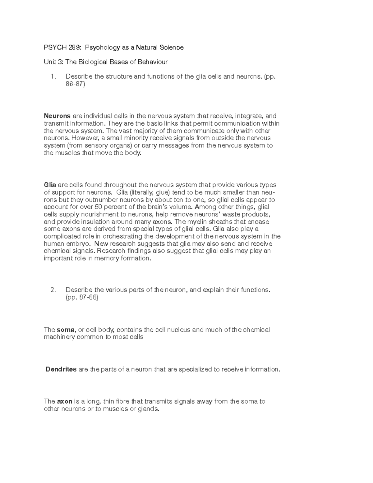 Unit 3 Psych 289 Psychology as a Natural Science - PSYCH 289 ...