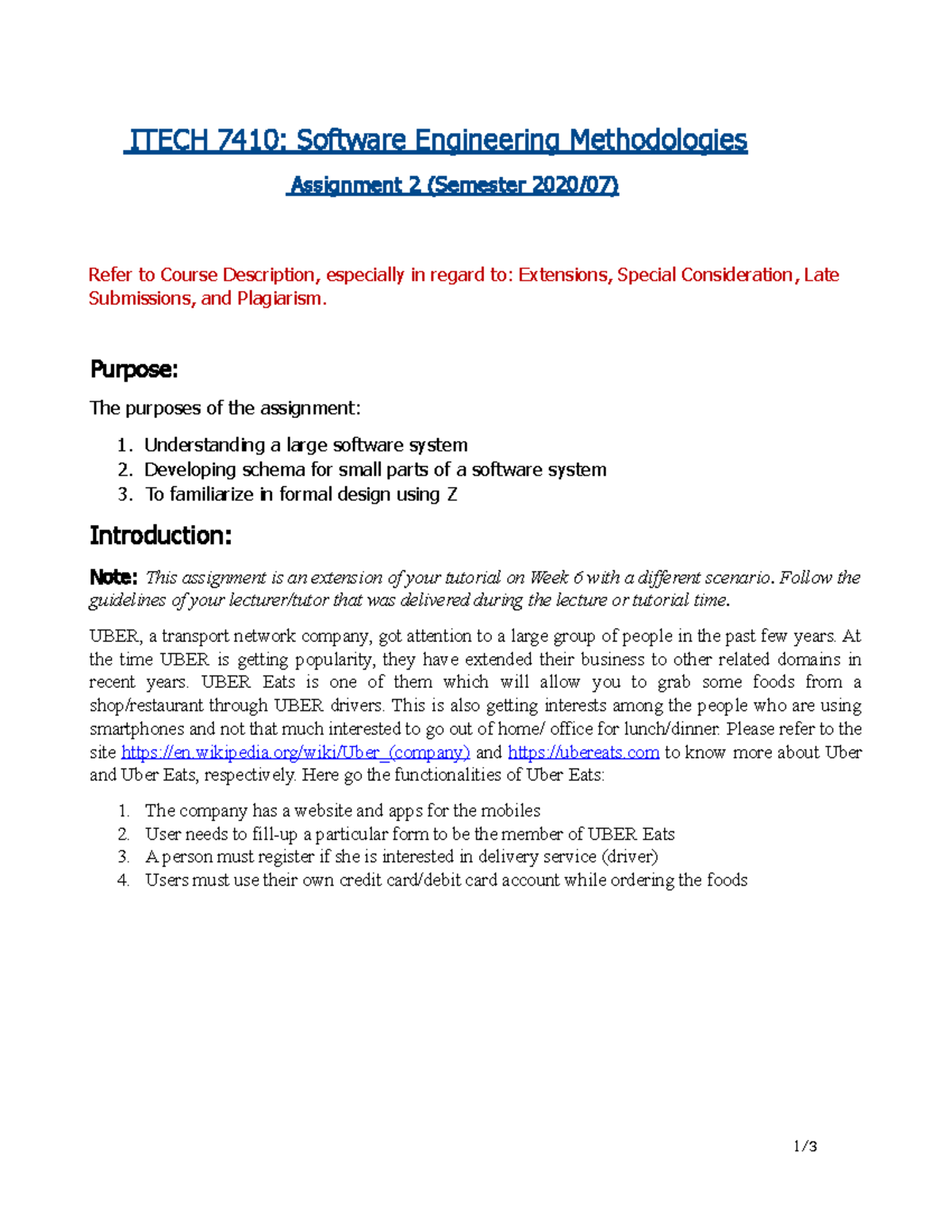 Assignment-2 Itech 7410 2020-07-converted - 1 / ITECH 7410: Software ...