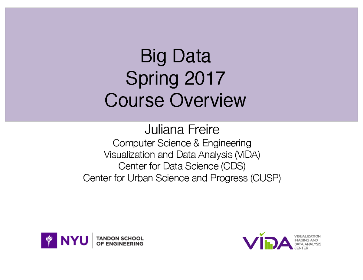 1-course-overview - first class - VISUALIZATIONIMAGING AND Big Data ...