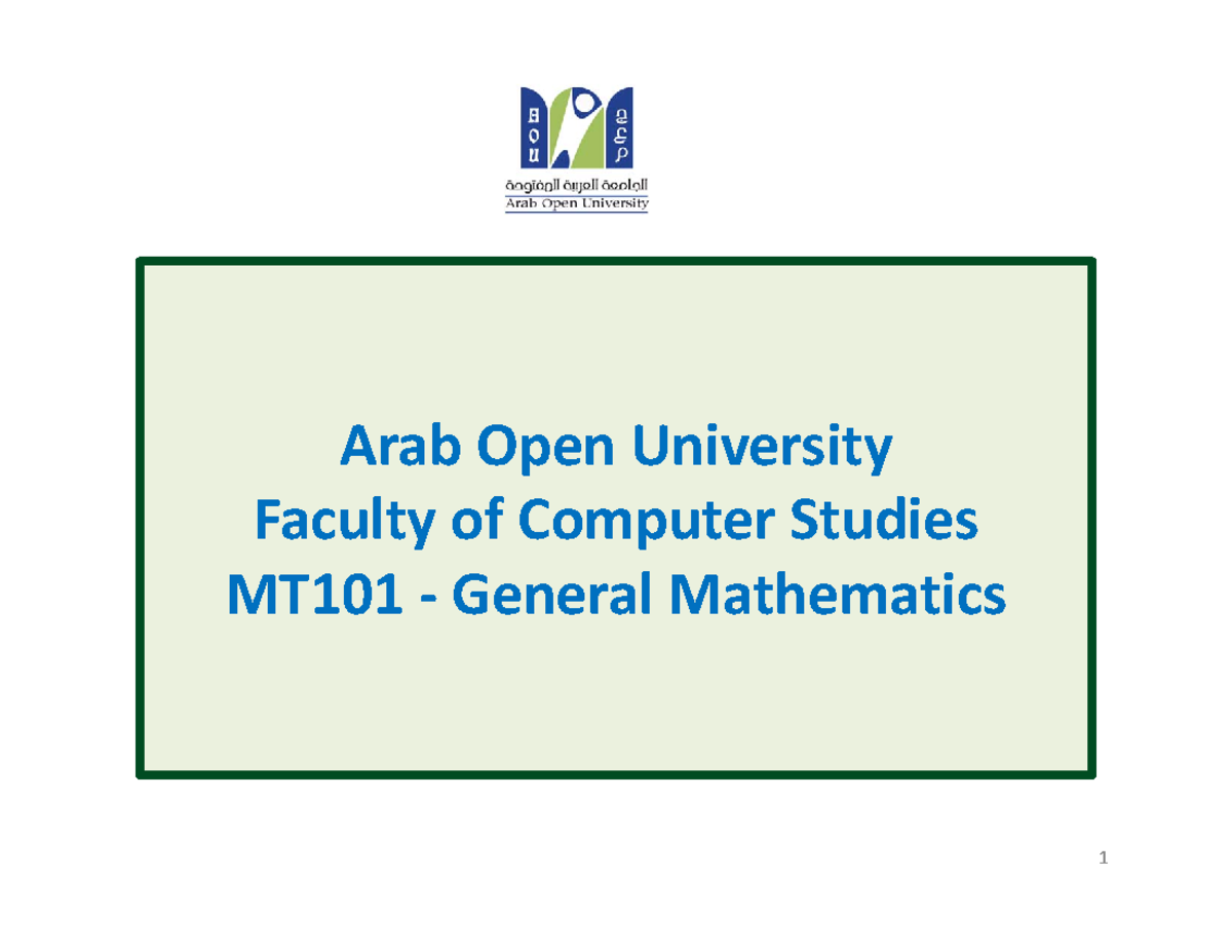 Chapter 3 - Polynomial and Rational Functions - Calculs c - Arab Open University Faculty of ...